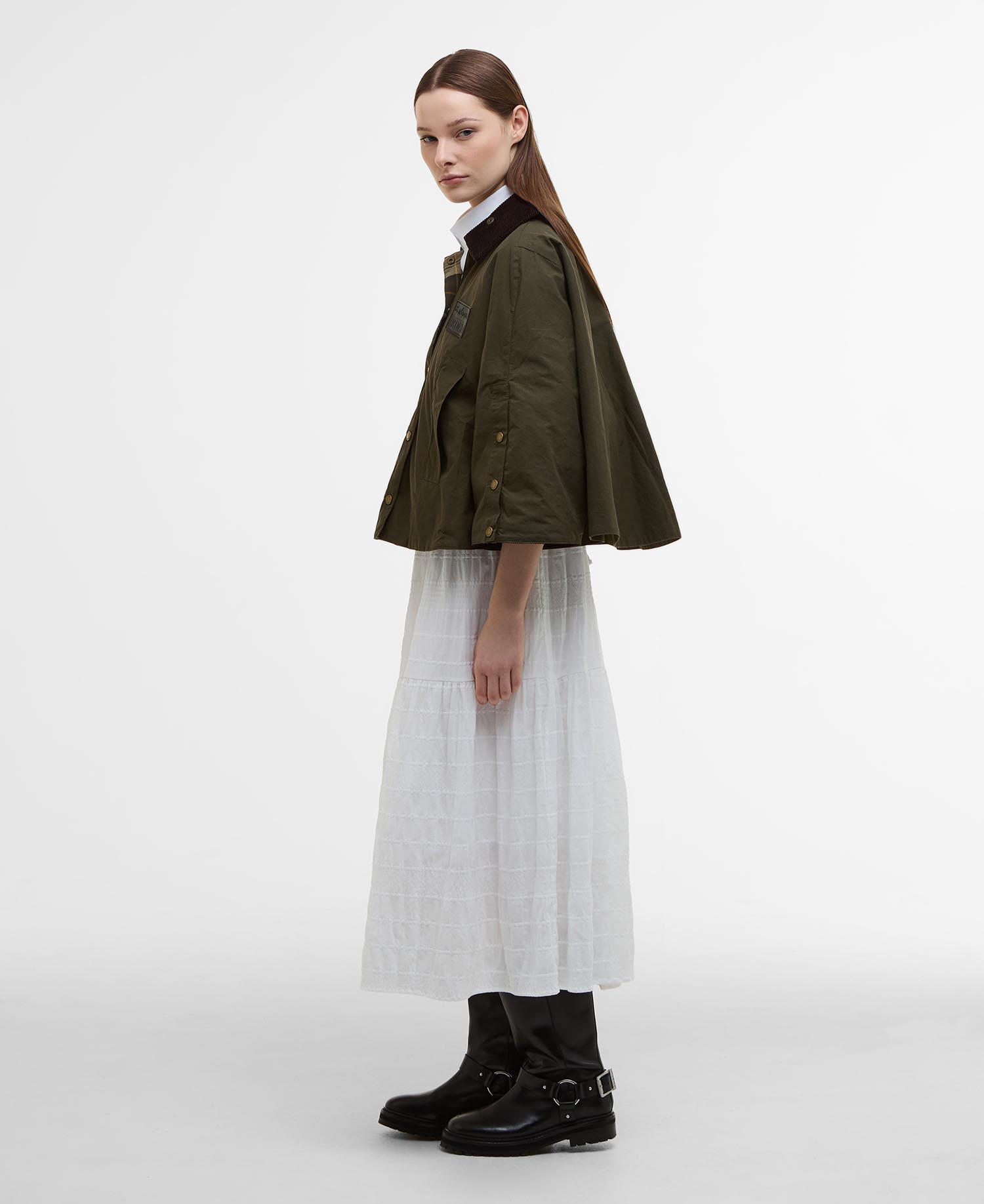 Shop the Barbour x ERDEM Reversible Clover Showerproof Cape Shop the Barbour x ERDEM Reversible Clover Showerproof Cape